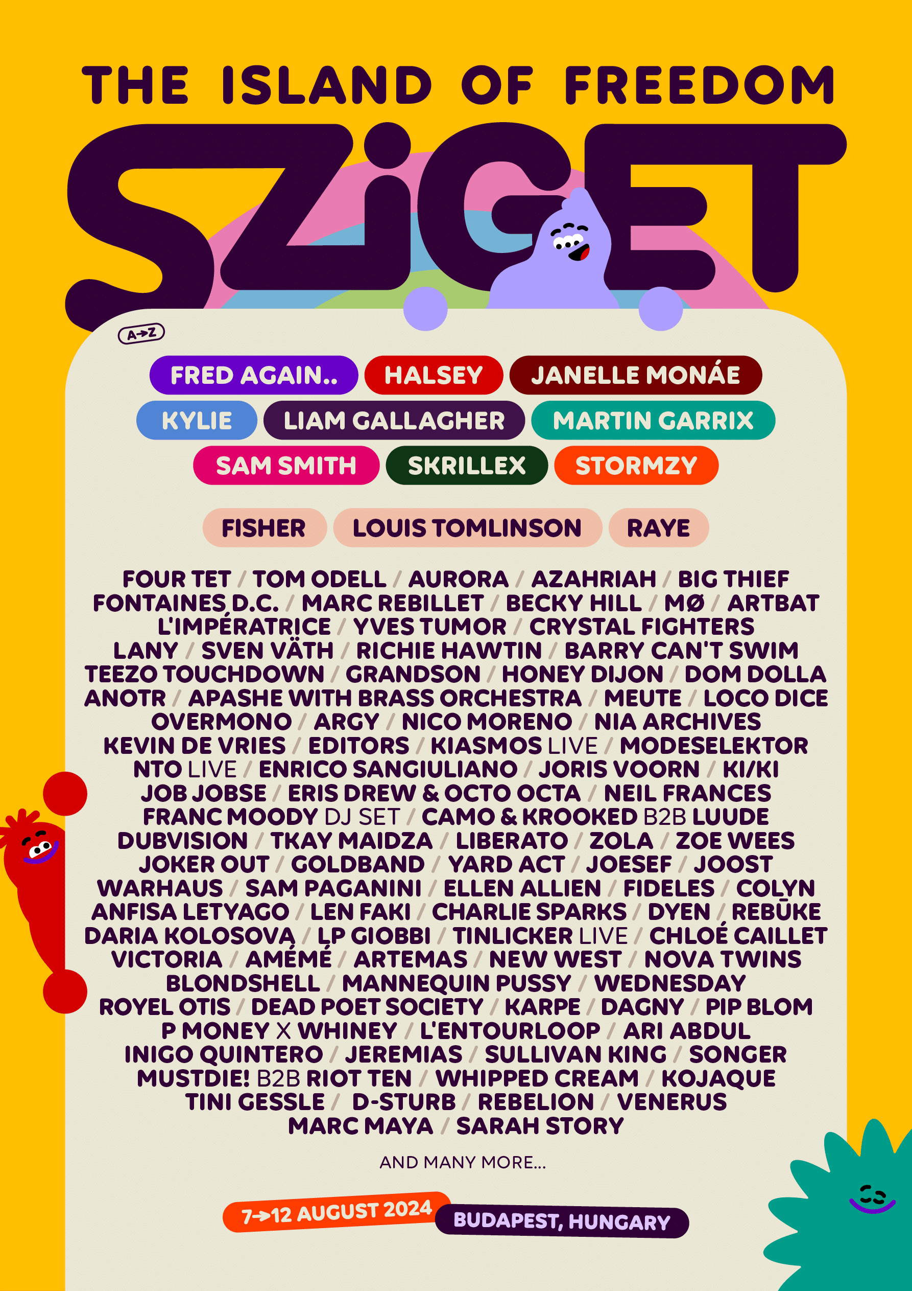 Kylie, FISHER en meer nieuwe namen voor Sziget 2024 - Festival Travel